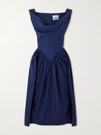 Vivienne Westwood Sunday Midikleid Aus Baumwollpopeline Mit Raffungen - Blau