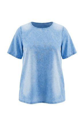 Angel Of Style Druckbluse Blusenshirt oversized Jeanslook Glitzersterne