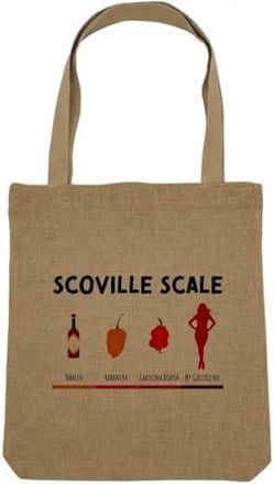 Fabulous Sac Shopping Tote Bag Aspect Lin - Scoville Scale Ma Copine Hot Piment Amour - Sac de Courses Toile Epaisse 360g Beige Naturel Cabas Port&eacute; Epaule Soli