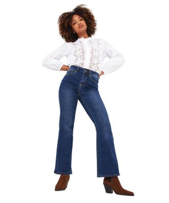 Joe Browns Damen Essentials Western Bootcut Schlagjeans Jeans, blau, 42