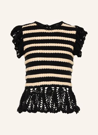 Rails Stricktop Coen Mit R&uuml;schen schwarz