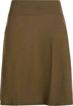 vishes Alternative Bekleidung - Rock Damen Knielang Bio Baumwolle Breiter Bund Jersey R&ouml;cke Basic Olive 38