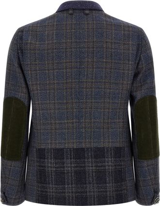 Junya Watanabe Patchwork Wool Blazer - Blue