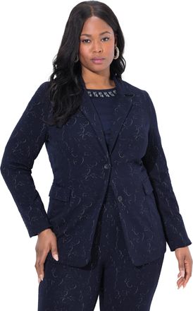Ulla Popken Damen große Größen Übergrößen Plus Size Blazer aus Jacquardwirkware