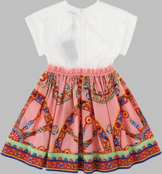 Dolce & Gabbana Short-Sleeve Cotton Dress - Multicolor