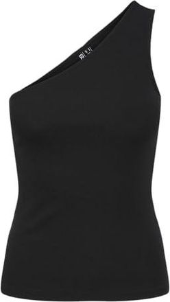 Pieces PCRUKA SL One Shoulder Top Noos Débardeur, Noir, M Femme
