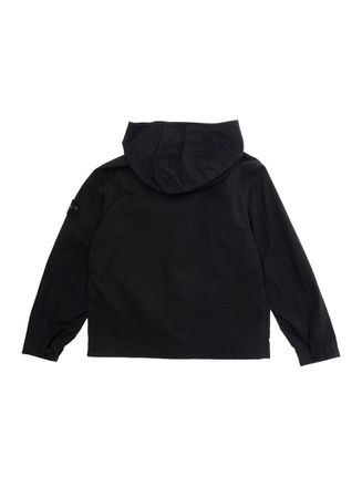 Stone Island Boys Short Parka Black Cotton Jacket