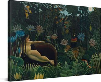 Picanova Henri Rousseau - The Dream 120x80cm - Bild auf Leinwand - Premium Kunstdruck Auf 2cm Holz-Keilrahmen Für Schlaf- Und Wohnzimmer - Klassische Kunst