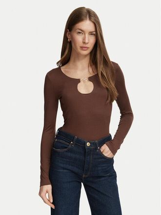 Guess Bluse W6BP27 K6288 Braun Slim Fit