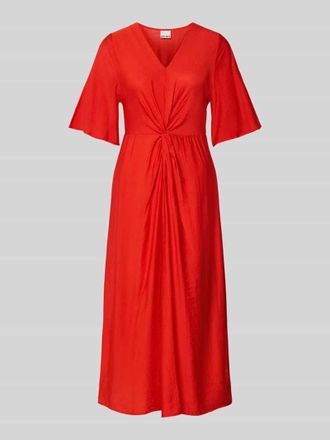 Ichi Midikleid aus Viskose-Mix mit Schmetterlings&auml;rmeln Modell MELDA