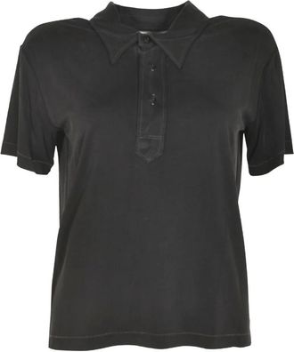 Maison Margiela Femme, Tops, Gris, Taille: 38 FR Polo en tissu technique stretch