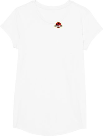 Jurassic Park Classic Red And Yellow Left Chest T-Rex Logo T-Shirt
