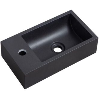 Badplaats Vasque &agrave; poser Angela 40 x 22 cm - Noir - Vasque pour meuble fon