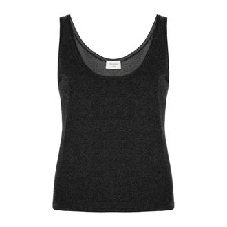 Saint Laurent Tanktop aus Lurex-Strick - - Tops - Damen - Schwarzk - L