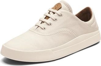 Olukai Kohu Baskets de tous les jours pour femme, toile l&eacute;g&egrave;re et design classique &agrave; lacets, confort et soutien tout au long de la journ&eacute;e, Blanc cass&eacute;/blanc