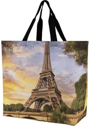 Generic Tour Eiffel Paris Sac Fourre-Tout L&eacute;ger Sacs De Courses Grand Sac Courses Pour Travail Universit&eacute; Voyage