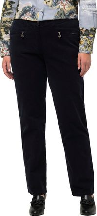 Ulla Popken Damen Cordhose Mony, teilelastischer Bund Hose, Marine, 48