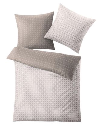 Kleine Wolke 6255271952 Bettw&auml;sche Punto, Ma&szlig;e: 135 x 200 cm und 80 x 80 cm, Farbe: Taupe