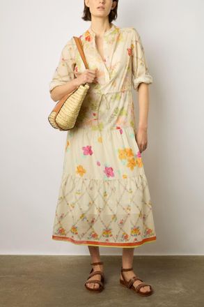 Gerard Darel Robe longue cintr&eacute;e mix de fleurs - EDYNN - Multicolore