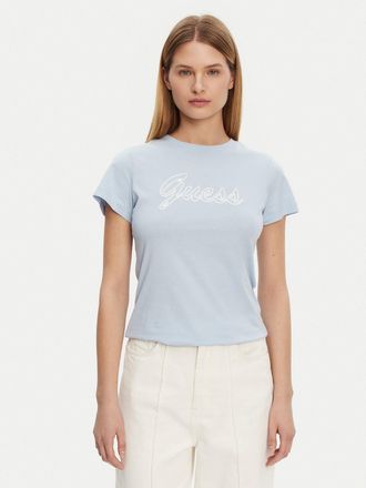 Guess T-Shirt V5GI02 K9RM1 Himmelblau Slim Fit
