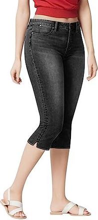 Generic Jeans Taille Haute Femme - Pantacourt d&eacute;t&eacute; Pantalon de surv&ecirc;tement Droit Ample Style Crayon Casual Pants Capri Pantacourt Activit&eacute;s en Plein Air