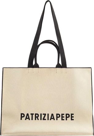 Patrizia Pepe Femme, Sacs, Blanc, Taille: ONE Size Logo Jacquard Tote