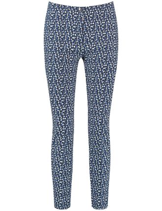 Gerry Weber Damen Gemusterte 7/8 Hose Slim Fit Gemustert 7/8 Länge Blau Gemustert 38