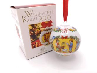Hutschenreuther Porzellankugel Weihnachtskugel 2000 OVP