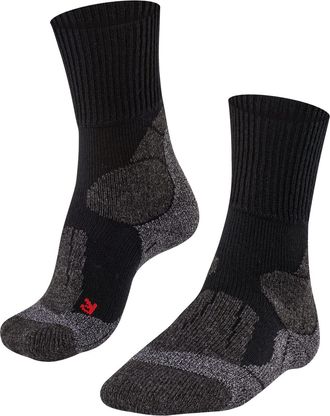 Falke Damen Wandersocken TK1 Adventure W So Wolle Funktionsmaterial antiblasen dick 1 Paar, Schwarz Black-Mix 3010, 41-42