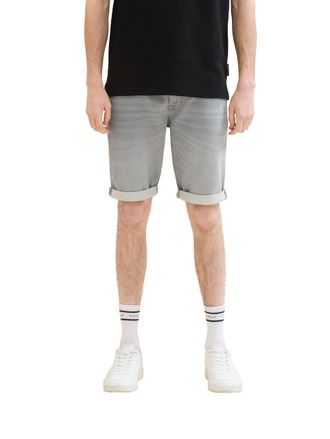 Tom Tailor Herren Slim Jogg-Jeans Bermuda Shorts mit hohem Stretch, used light stone grey denim, 40