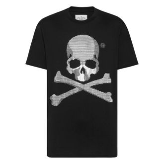 Philipp Plein T-Shirt Rundhals Skull&Bones - - Tops - Herren - Schwarzk - 3XL