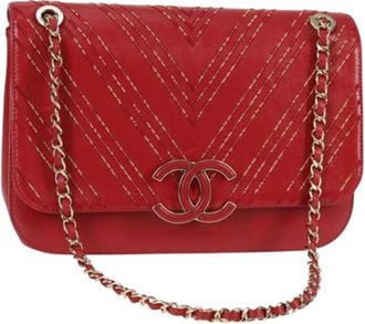 Chanel Pre-owned Cuir sacs-chanel - Femme - Pre-owned - Rouge - Taille: ONE Size