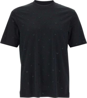 Emporio Armani Homme, Tops, Noir, Taille: XL T-shirt noir à manches courtes Em001400Af100171Uc001