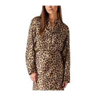 Moss Copenhagen Clarette Irida Shirt AOP - - Blouses & Shirts - Damen - Braun - XS