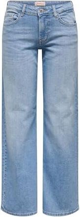 Only Onljudy LW Wide Leg DNM Tai, Bleu Jeans Clair, 31W x 32L Femme