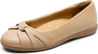 Dream Pairs Damen-Schuhe, l&auml;ssig, spitzer Zehenbereich, Ballett-Komfort, weiche Slip-on-Flachschuhe,Size 36.5,Nackt,SDFA2430W