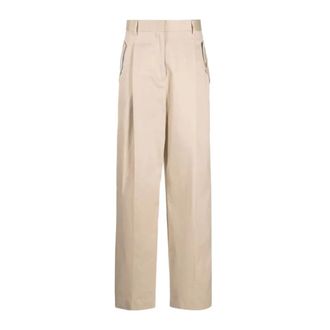 Lanvin Weitgeschnittene Hose mit hohem Bund - - Trousers - Damen - Beige - M