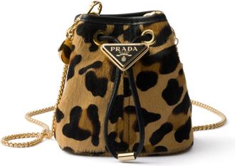 Prada Mini-Tasche mit Animal-Print - Braun