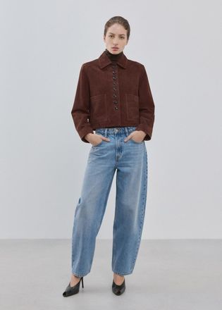 Mango Barrel-Jeans mit hoher Taille mittelblau - Damen - 32 - MANGO