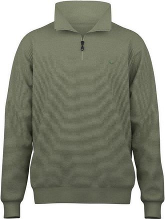 Trigema Sweatshirt TRIGEMA Troyer in Waffeloptik