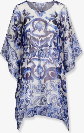 Dolce & Gabbana Chiffon kaftan with Maiolica print - DOLCE & GABBANA - gender_Woman