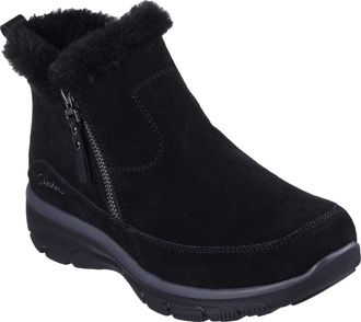 Skechers Winterboots SKECHERS EASY GOING-COOL ZIP, Damen, Gr. 36, schwarz, Leder, Textil, unifarben, Schuhe Winterboots, Winterschuh, Rei&szlig;verschlussstiefel mit