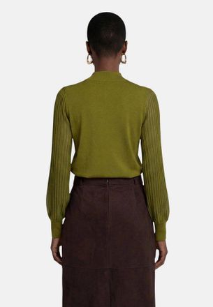 Zero Strickpullover Damen mit Spitzen&auml;rmeln (1-tlg) Struktur