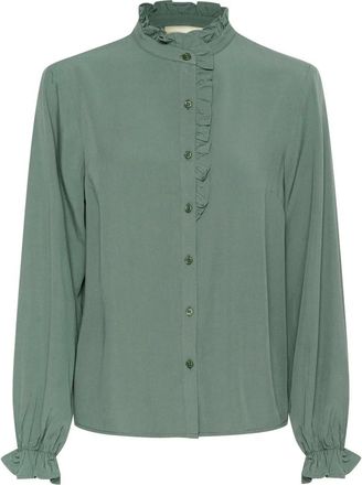 Cream Femme, Blouses et Chemises, Bleu, Taille: 36 FR Chemisier féminin avec manches bouffantes