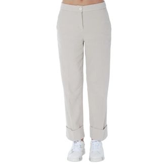 Via Masini 80 Hose aus Baumwoll-Twill mit Stretchanteil - - Trousers - Damen - Beige - XL