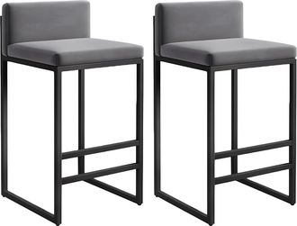 Generic K&uuml;chenbarhocker, 2er-Set, mit schmiedeeisernen Beinen und ergonomischer R&uuml;ckenlehne, ideal f&uuml;r K&uuml;cheninsel, Theke und Zuhause