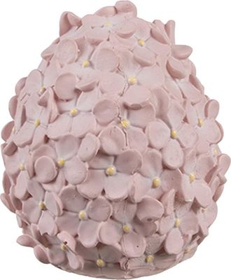 Clayre & Eef Dekorationsfigur Ei Ø 6x7 cm Rosa Kunststoff Blumen