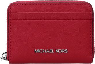 Michael Kors Jet Set Voyage Femmes Portefeuille Cuir Rouge/Framboise Fonc&eacute;
