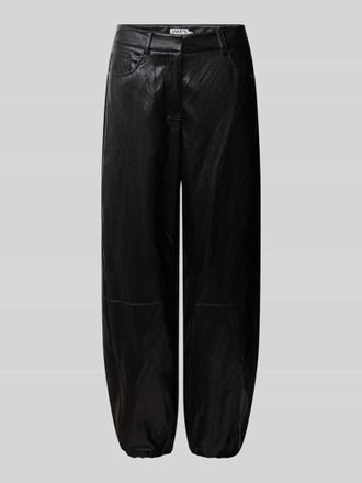 Jake*s Casual High Waist Lederhose in gl&auml;nzender Optik