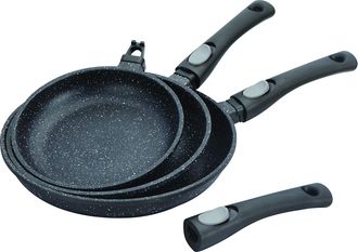 Napoleon CUI01194 Pfannenset, 20/24/28 cm, abnehmbarer Griff, 3 Stück